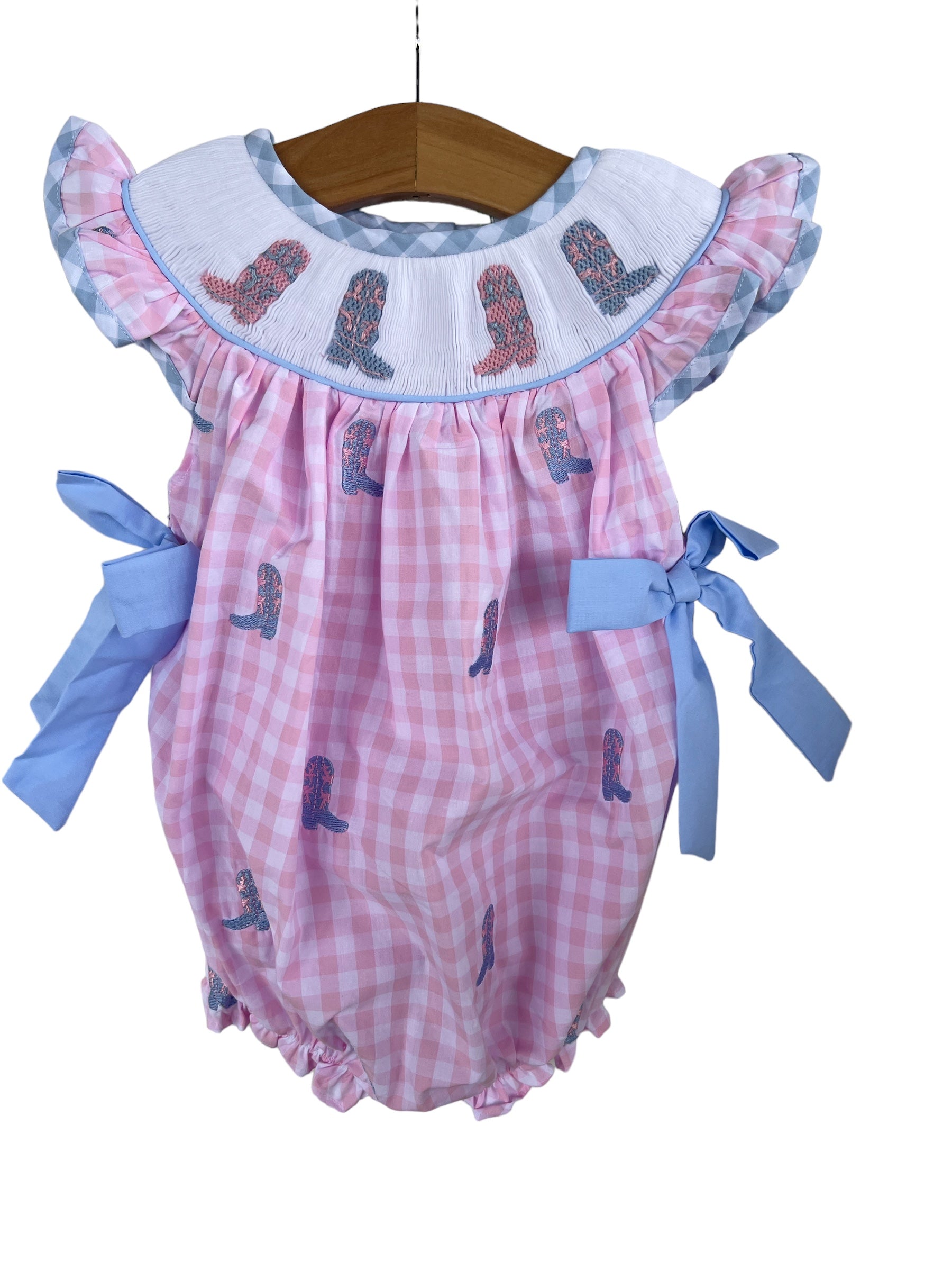 Boot Smocked Gingham Bubble – The Sage Smocking Company